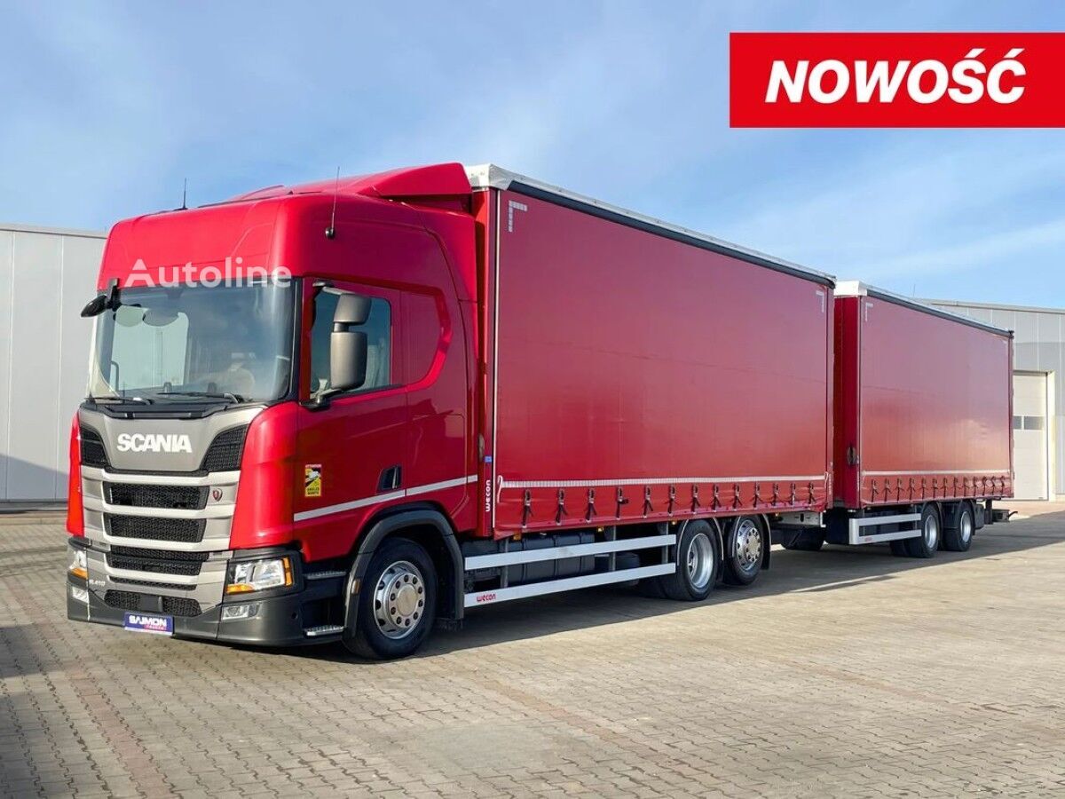 Scania R410 / ZESTAW TANDEM 120 M3 / 7,75 M + 7,75 M / SALON PL kamion s ceradom + prikolica sa ceradom