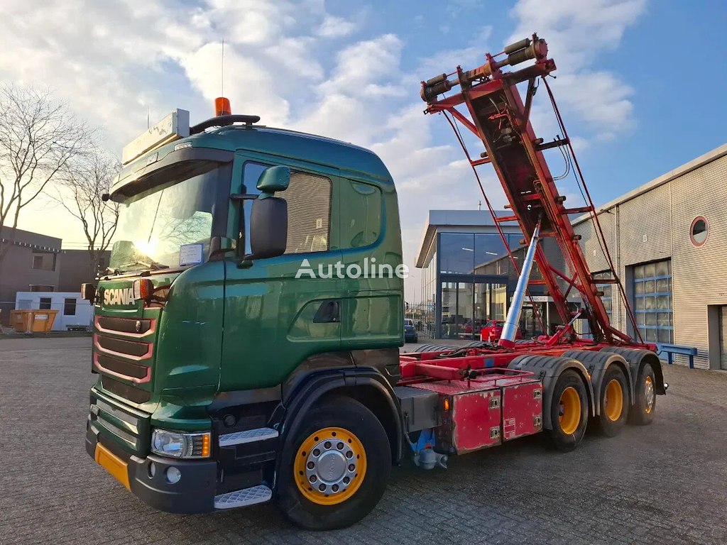 Scania R490 / 8X4 / CABLE SYSTEM REMOTED / LIFT+LENKACHSE / 727282 KM / kamion sa kukom za podizanje tereta