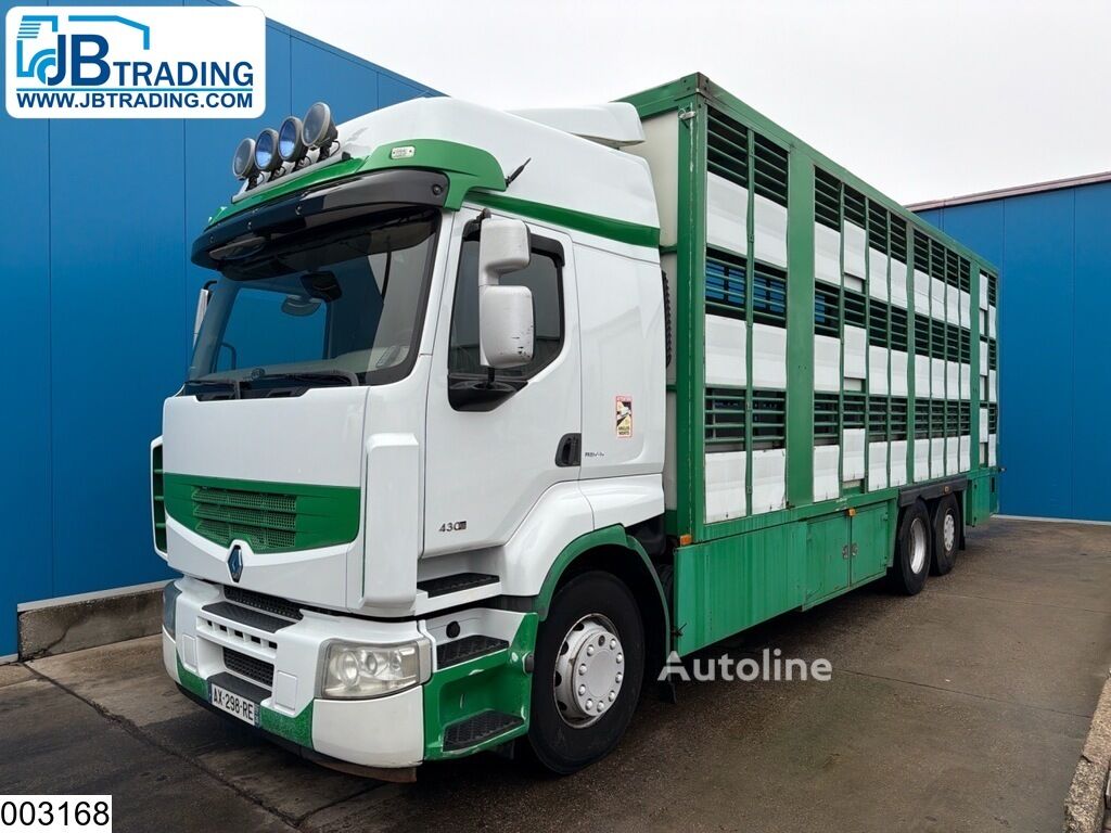 Renault Premium 430 Dxi 6x2, EURO 5, PTO, livestock trailer with 3 decks kamion za prevoz stoke