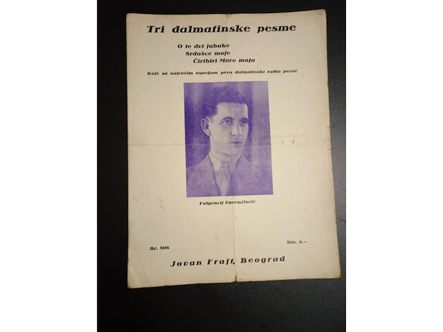 TRI DALMATINSKE PESME..FULGENCIJ VUCEMILOVIĆ