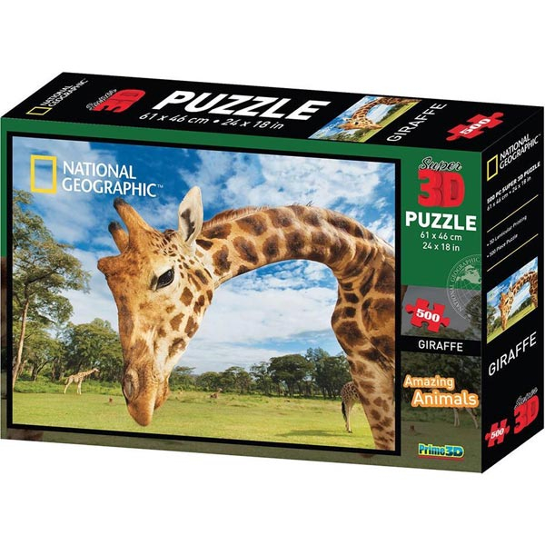 National Geographic - Amazing Animals Žirafa Super 3D Puzzle Prime 3D 500 delova 10076