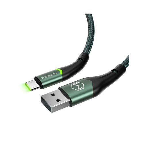 MCDODO CA-7961 Kabl USB-A na TIP-C, DUŽINA 1m, LED SVETLO, ZELENA BOJA