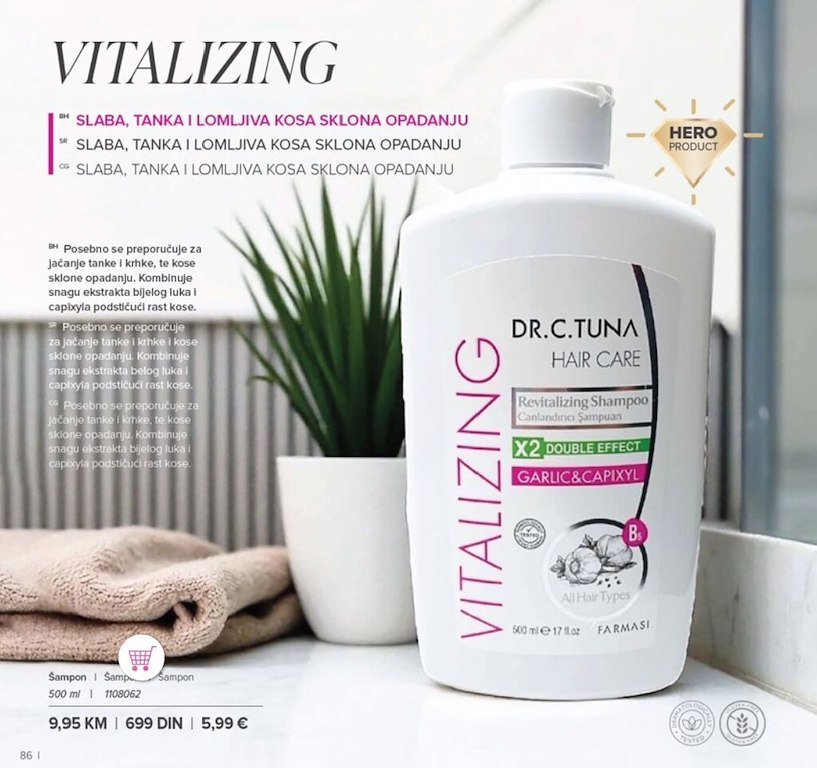 Dr. C. Tuna Hair Care – Revitalizirajući šampon Vitalizing, X2 Double