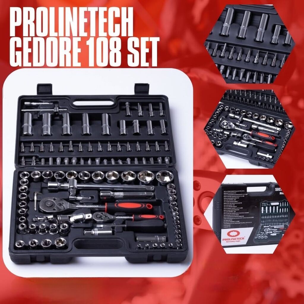 PROLINETECH GEDORE 108 set – komplet nasadnih ključeva i bitova u