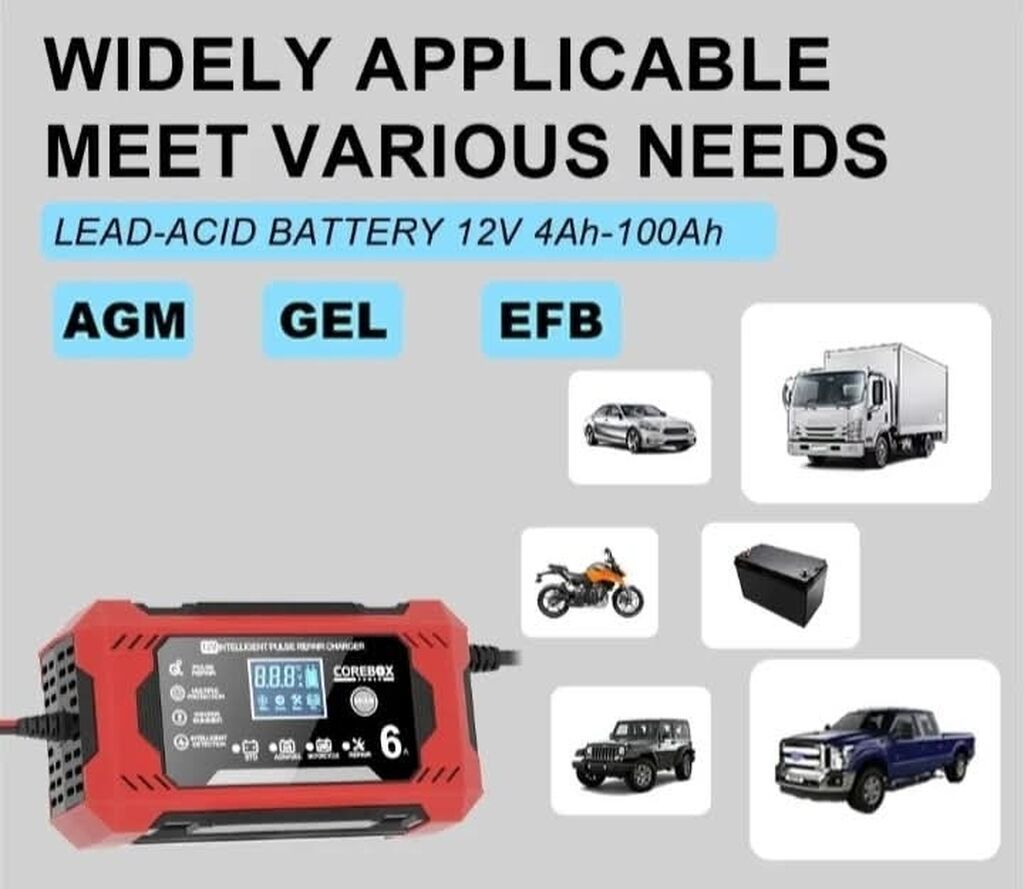Inteligentni punjač akumulatora 12V, 6A – COREBOX “Pulse Repair