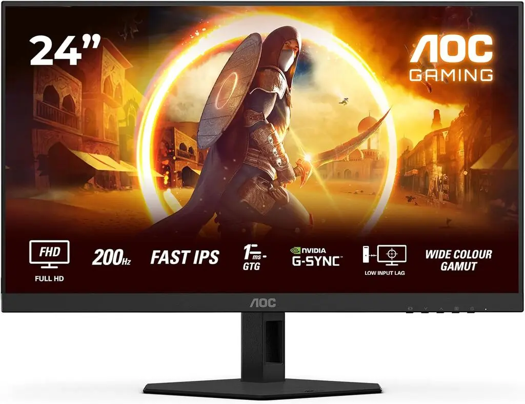 AOC Gaming monitor 24G4HRE 23.8", IPS, 1920x1080, 200Hz, 1ms GtG, HDMIx2, DP, Gsync, freesync, zvučnici, Crni
