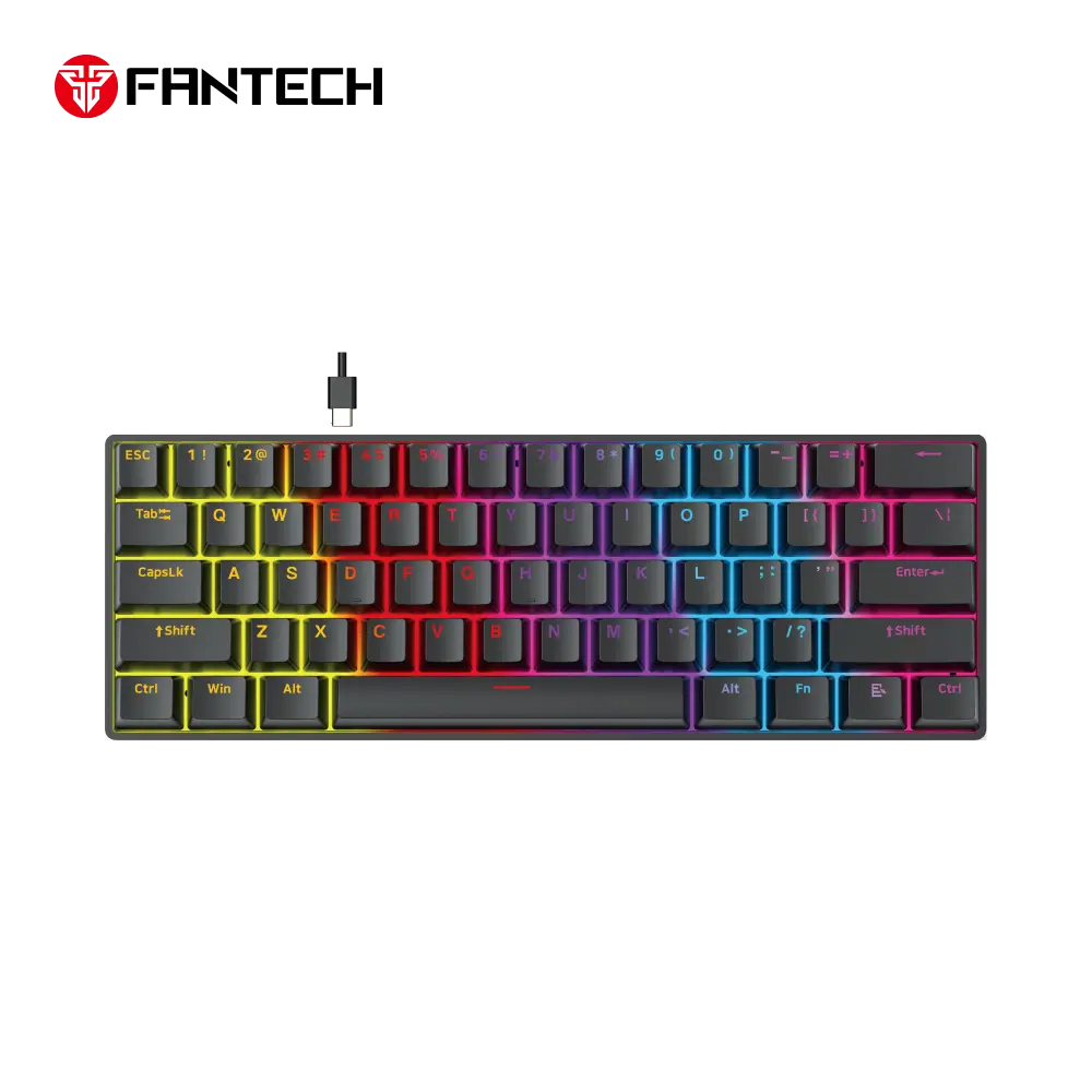 Tastatura Mehanicka Gaming Fantech MK211 RGB Atom61 crna (red switch)