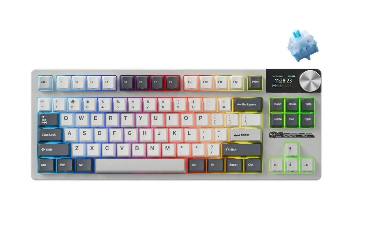 ROYAL KLUDGE S85 White Night Cloud Switch RGB Hot-Swappable Mechanical Keyboard
