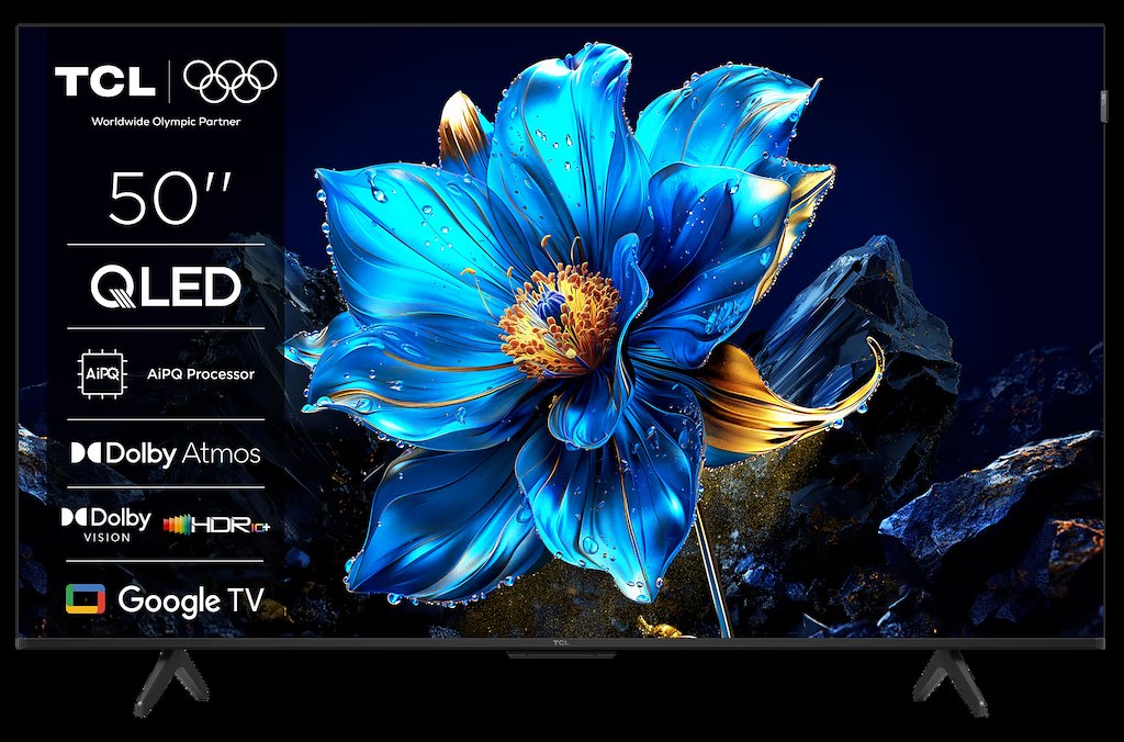 TCL Televizor 50P7K 50", QLED, 4K, 60Hz, Google TV, Crni