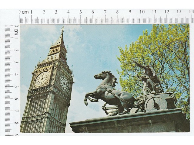 Big Ben and Boadicea Statue, London, Engleska