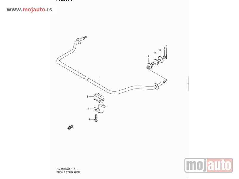 Suzuki Ignis Gumica Prednjeg Ramena 00-08, NOVO