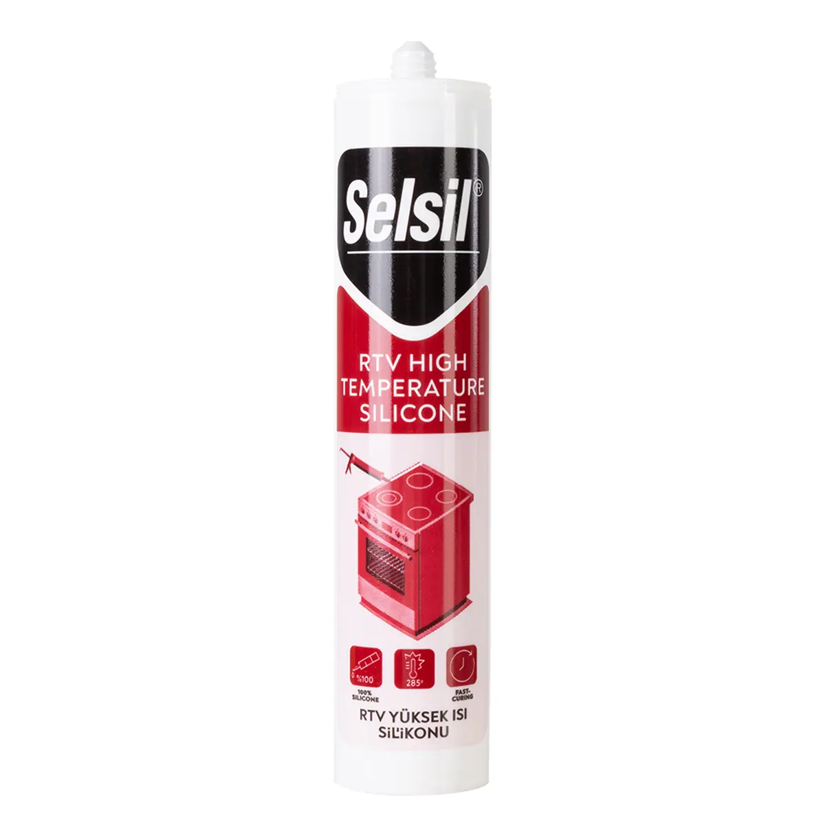 SELSIL Silikon za temperature do 285°C crveni 310ml