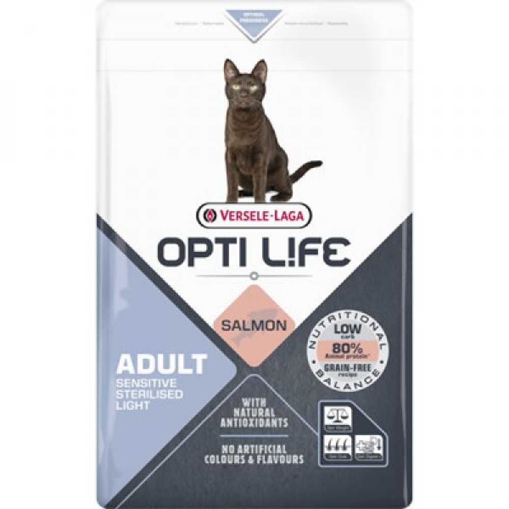 Opti Life hrana za mačke Sensitive Sterilised Light - Losos 1kg