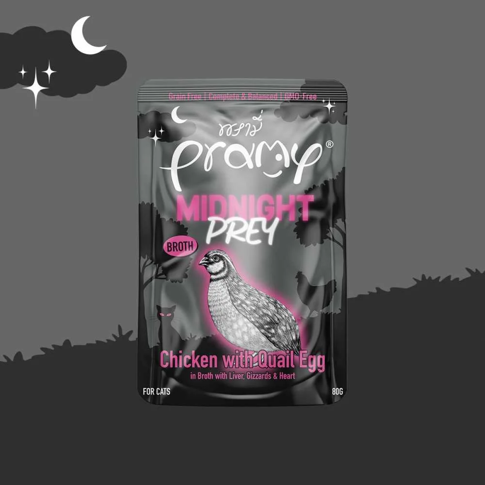 Pramy Cat MIDNIGHT PREY Broth - Piletina sa prepeličjim jajetom u supi 80g