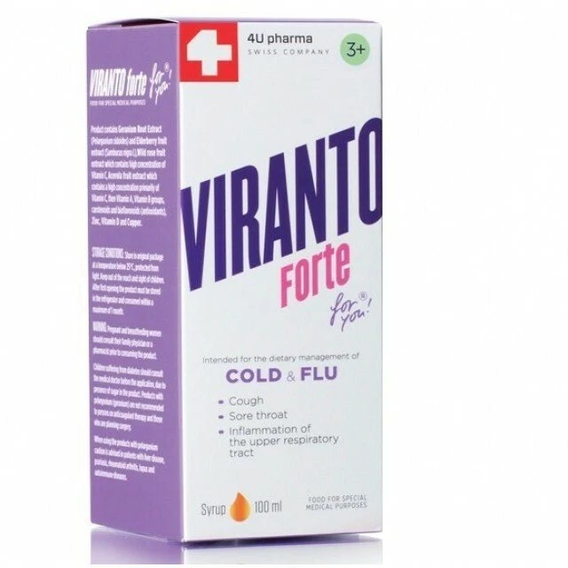 VIRANTO FORTE 100ml – Prirodni antibiotik i klinički dokazana zaštita od virusa