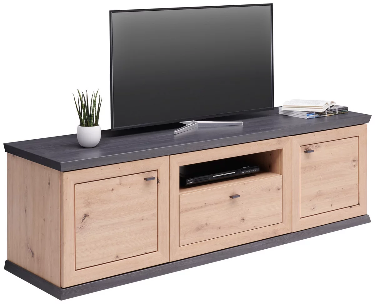 NISKA KOMODA 180/55,6/50,1 cm boja hrasta, tamnosiva