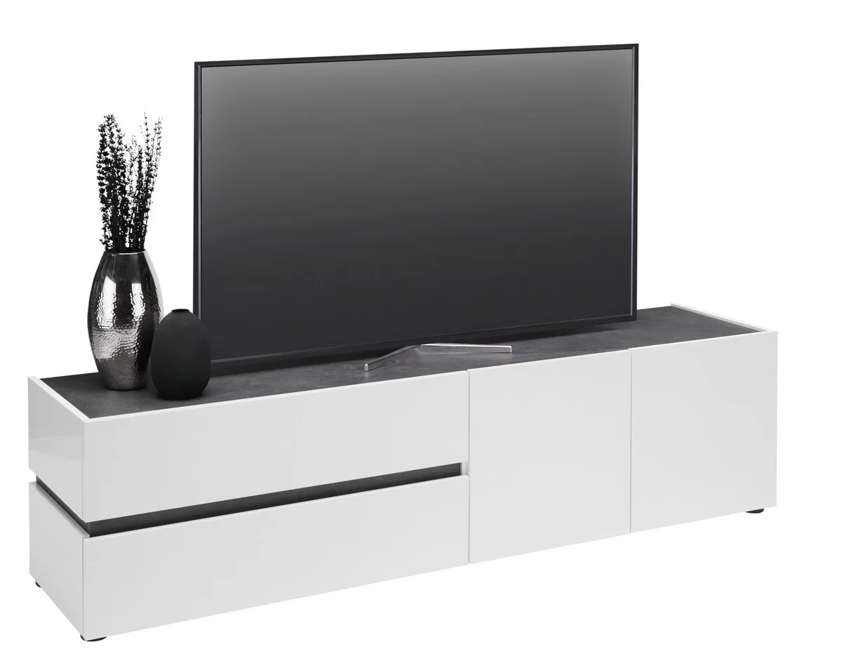 NISKA KOMODA 180/47/43 cm antracit, bela