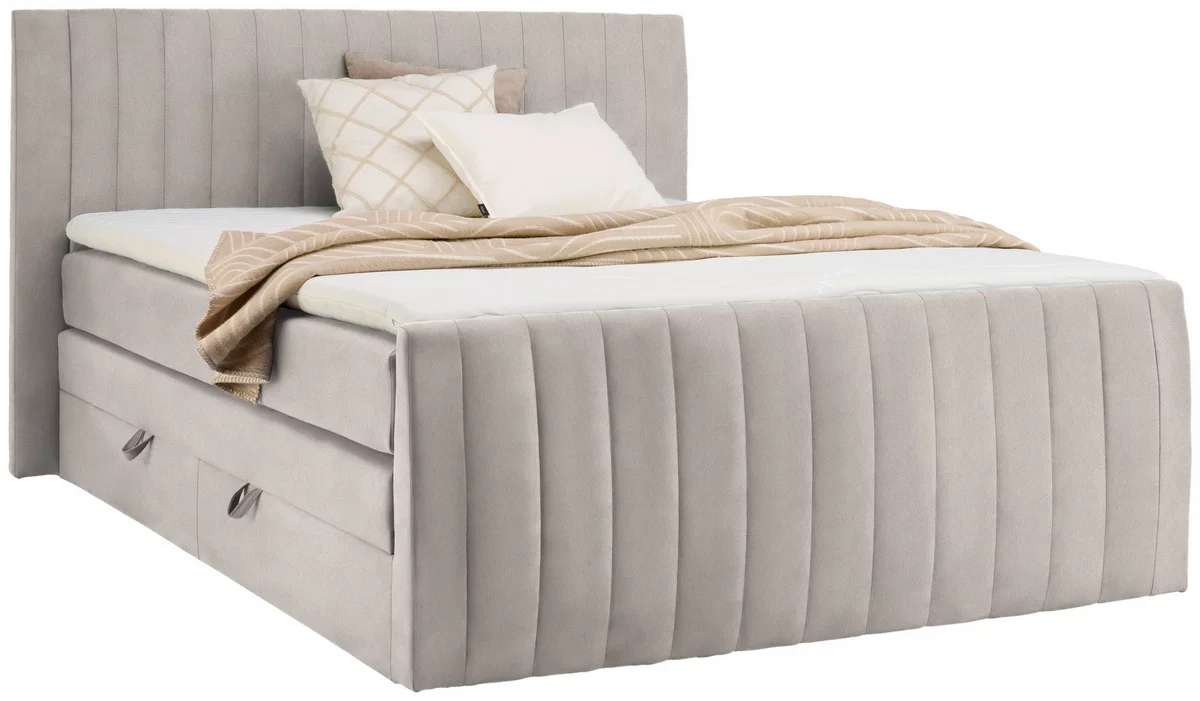 Carryhome BOXSPRING KREVET 160/200 cm bež