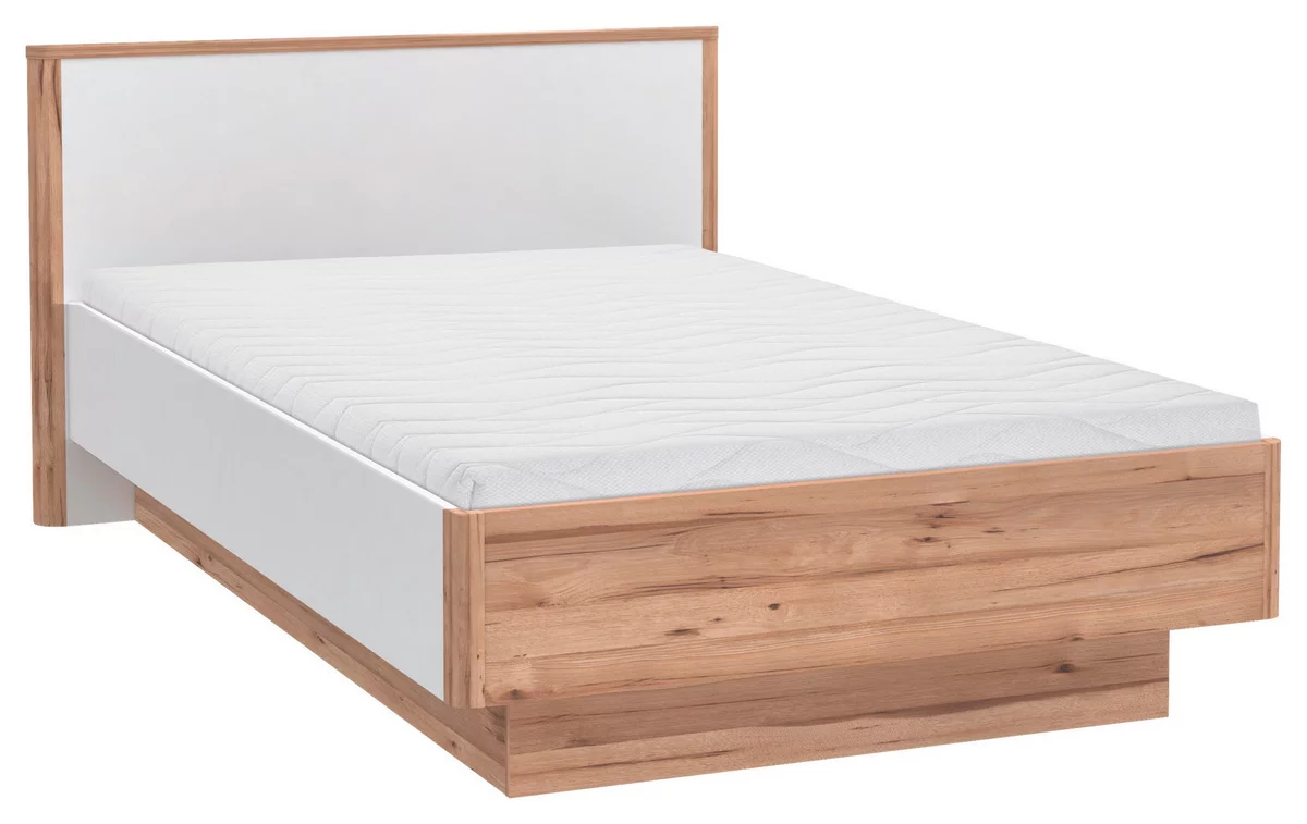 KREVET 120/200 cm bela, boja hrasta