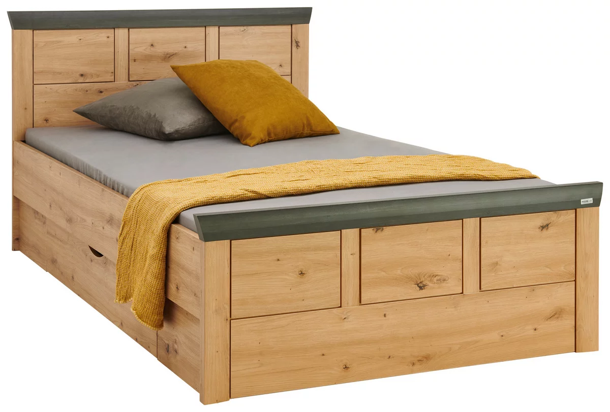 KREVET 120/200 cm boja hrasta, tamnosiva