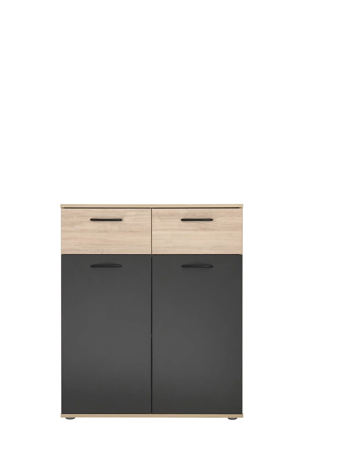 KOMODA 80/95/38 cm grafitno siva, boja hrasta