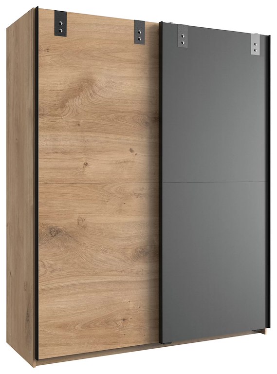 ORMAR SA KLIZNIM VRATIMA grafitno siva, boja hrasta 135/198/64 cm