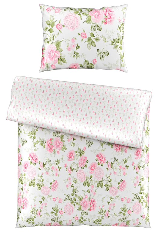 POSTELJINA SA DVA LICA ROSES 140/200 cm saten višebojna