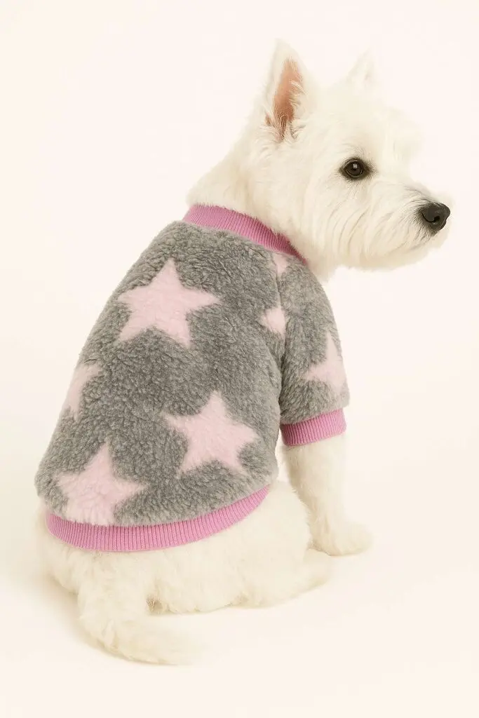 Paws & Whiskers Odelo za pse Pinkstarsweat, Sivo-roze