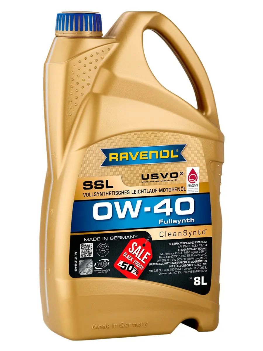 Ravenol Motorno ulje Super Synthetik Oel SSL 0W-40, 8 l