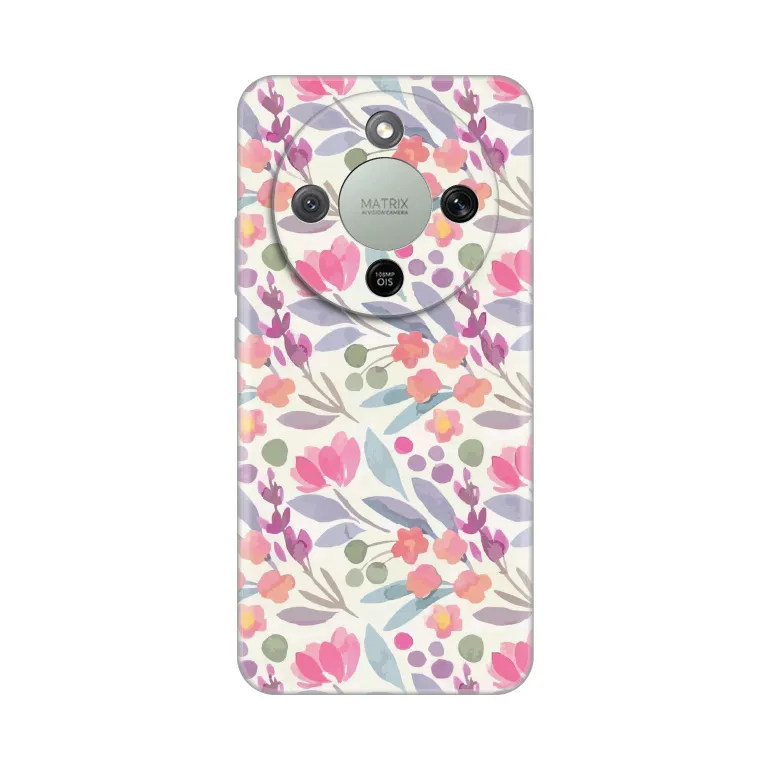 Maska Silikonska Print za Honor Magic 8 Lite Watercolor Flowers