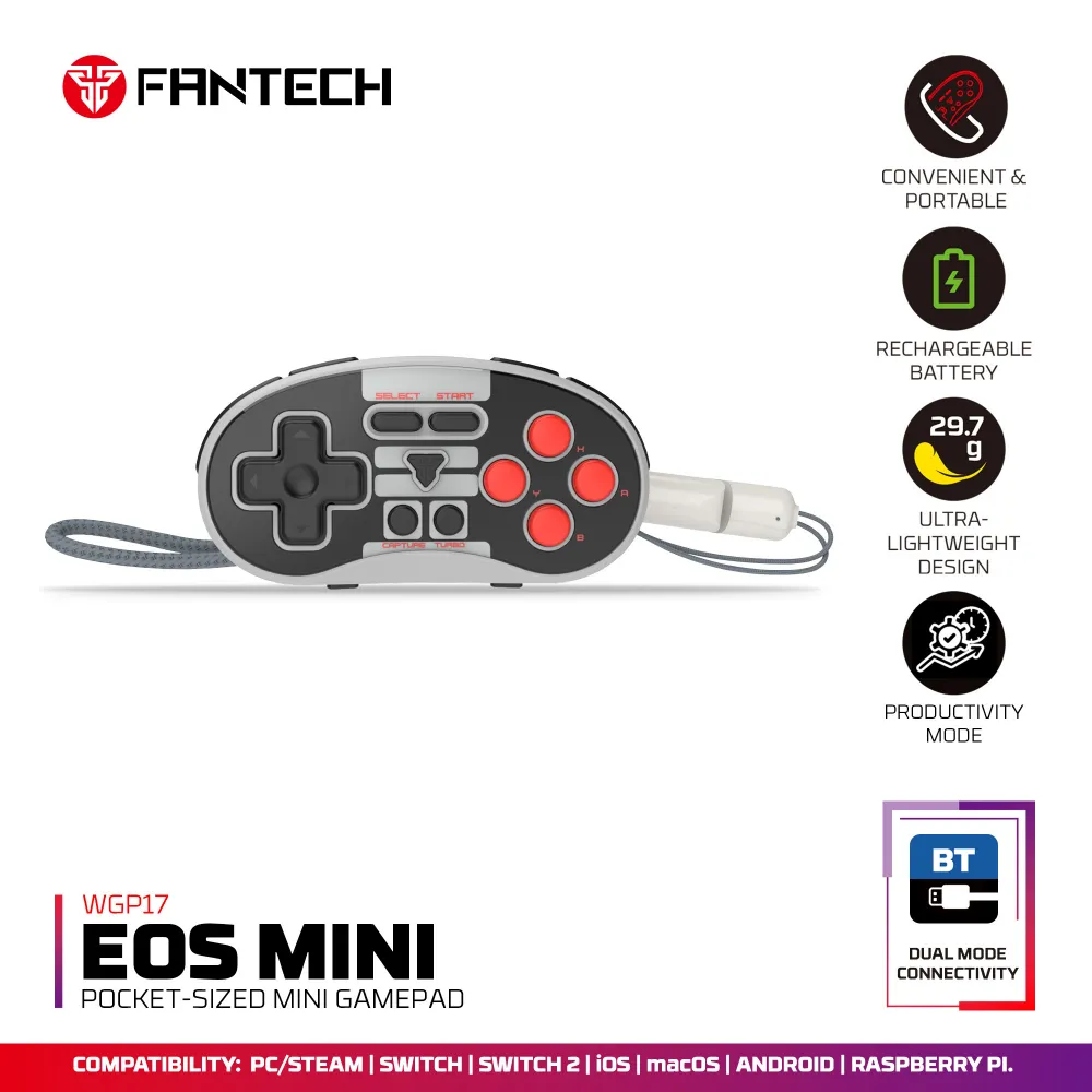 Joypad Wireless Fantech WGP17 Eos mini sivi