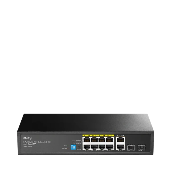 CUDY Svič 10/100/1000 10-port Cudy GS1010PS2/8 PoE+/2x Uplink/2x SFP/120W