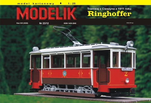 Modelik 23_12 RINGHOFFER 1911 Tramwaj miejski z Cieszyna z 1911 roku