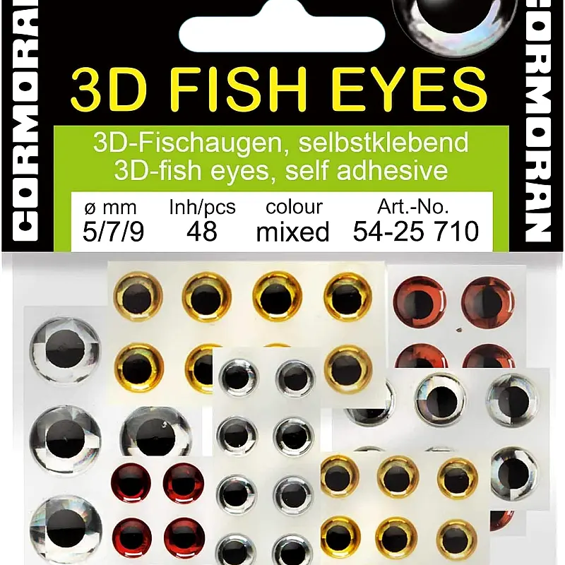 CORMORAN 3D FISH EYES zelene 5,7,9mm (54-25712)