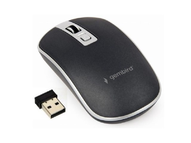MUSW-4B-06-BS Gembird Bezicni mis 2,4GHz opticki USB 800-1600Dpi black/silver 115mm FO