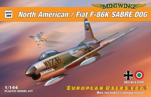 Miniwing 380 North American / Fiat F-86 K Sabre Dog in German and Italy with Canopy Paint Masks