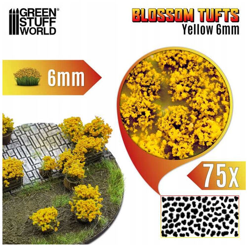 Green Stuff World 13004 Blossom Tufts - Yellow 6 mm / 75 pcs
