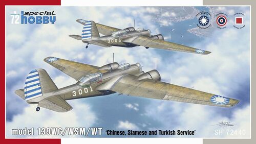 Special Hobby 72440 model 139WC/WSM/WT 'Chinese, Siamese and Turkish Service'