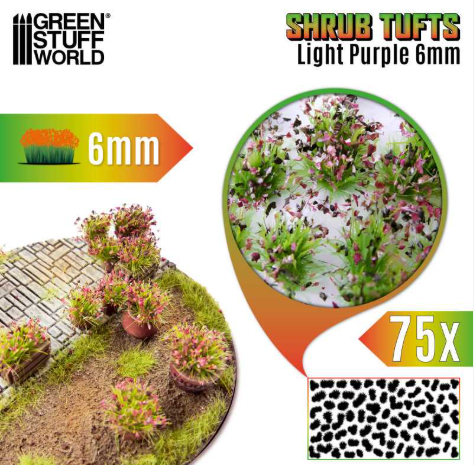 Green Stuff World 13012 Tufts Matorral - Light Purple Shrub Tuft 6 mm / 75 pcs