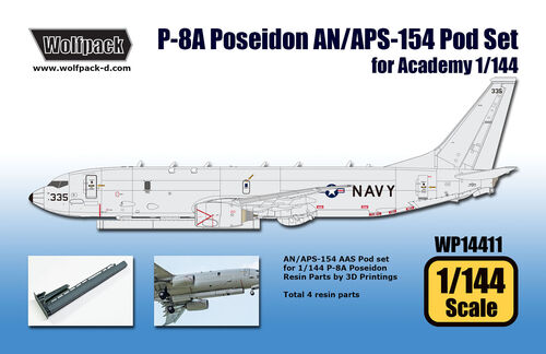 Wolfpack Design WP14411 Boeing P-8 A Poseidon - AN/APS-154 AAS Pod Set (for Academy Kits)