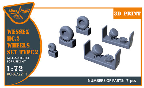 NEW! Clear Prop Models A72211 Westland Wessex HC.2 - Wheel Set Type 2 (for Airfix Kits / 3D-Printed)