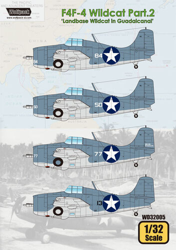 NEW! Wolfpack Design WD32005 Grumman F4F-4 Wildcat Part 2 - Land Base Wildcat in Guadalcanal