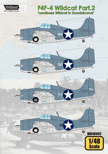 NEW! Wolfpack Design WD48002 Grumman F4F-4 Wildcat Part 2 - Land Base Wildcat in Guadalcanal