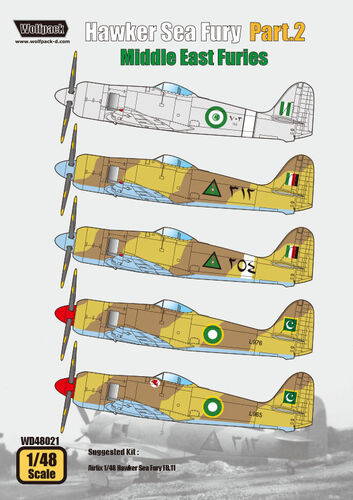 NEW! Wolfpack Design WD48021 Hawker Sea Fury Part 2 - Sea Fury in Middle East (for Airfix Kits)