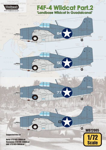 NEW! Wolfpack Design WD72005 Grumman F4F-4 Wildcat Part 2 - Land Base Wildcat in Guadalcanal