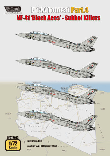 NEW! Wolfpack Design WD72013 Grumman F-14 A Tomcat Part 4 - VF-41 'Black Aces' Sukhoi Killers (for Academy Kits)