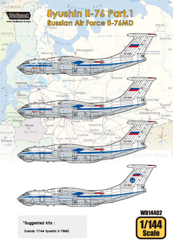 NEW! Wolfpack Design WD14402 Ilyshin Il-76 Part 1 - Russian Air Force Il-76 MD (for Zvezda Kits)