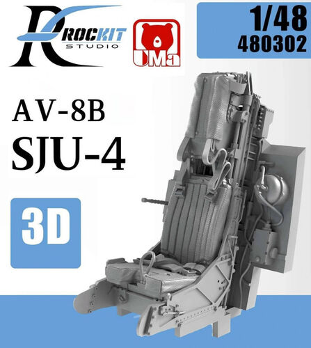 ROCKIT Studio 480302 McDonnell Douglas AV-8 B - SJU-4 Ejection Seat (3D-Printed Resin and Metal Parts / for UMA Kits)