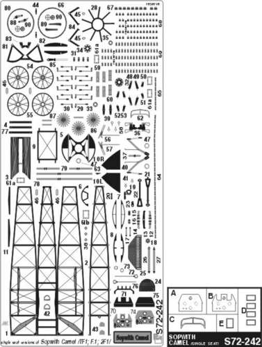 Part S72-242 Sopwith Camel TF.1, F.2, 2F.1 Roden