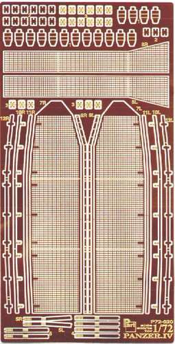 Part P72-020 Drilled side skirts for Panzer IV Hasegawa